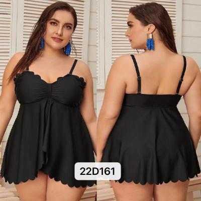 China Polyamide Large Size Ladies Swimwear Leopard Neck Split Plus Size Bathing Suits for sale