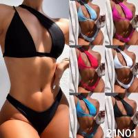 China Nylon Glitter Sexy High Waisted Bikini Nylon Glossy Fabric Push Up Bathing Suits blue black colour style ,summer swimwer for sale