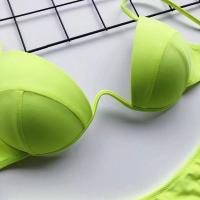 China Hard Cup Bikini Two Piece Swimwear Special Fabric Slim High Waisted White Bikini silver light colour hot style summer for sale