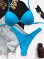 China Durable Swimming Suits Bikini Special Fabric Underwire Bathing Suits Split Tight for sale