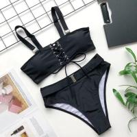 China Sexy Black White Bikini Bathing Suits Color Matching U Drag Women 2 Piece Bikini for sale