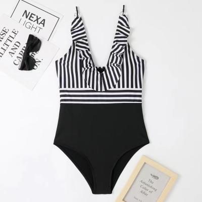 China one pieces ,Rainbow colour Sexy full Size Ladies Swimwear ,nylon fabric for sale
