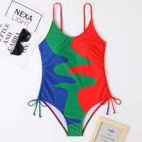 China one pieces ,Rainbow colour Sexy full Size Ladies Swimwear ,nylon fabric for sale
