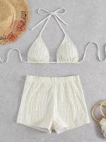 China UPF Function white  Bathing Suit Two Pieces Summer Bikini Nylon Fabric for sale