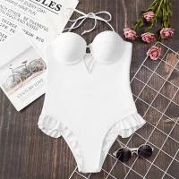China UPF Function white  Bathing Suit Two Pieces Summer Bikini Nylon Fabric for sale