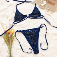China swimming suit bikini  two Piece Swimsuit Backless Printed High Waist Triangle Women'S Swimsuit UPF 50++ polyamide fabric for sale