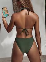 China Ladies One Piece Swimsuit change colour style Bikini  Swimsuit Beach Halter Swimsuit  UPF protection high quality style for sale