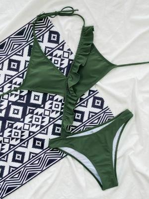 China Ladies One Piece Swimsuit change colour style Bikini  Swimsuit Beach Halter Swimsuit  UPF protection high quality style for sale