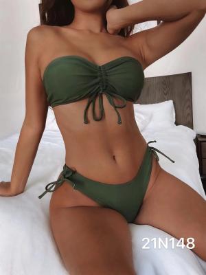 China Split Swimming Suits Bikini Strap Cross Sexy Two Piece Swim Suit Women for sale