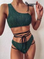 China Swimming Two Pink Bikini Set UPF 50++ Sexy Ladies Bikini Nylon Fabric for sale