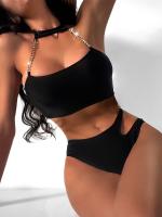 China Bandeau Nylon Bikini Red Blue Black Sexy Swimwear Backless The New Type Comfortable Moisture Permeable High Elastic for sale