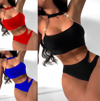 China Bandeau Nylon Bikini Red Blue Black Sexy Swimwear Backless The New Type Comfortable Moisture Permeable High Elastic for sale