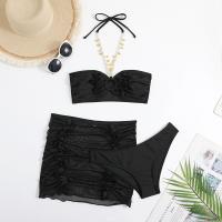 China New Solid Strapless Bikini Style For Summer Beach Black Sexy Swimwear New Type Comfortable Upf50+ for sale