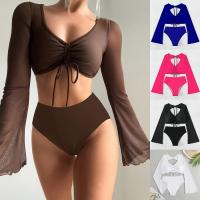 China Ladies' Sexy Two-Piece Swimwear High Elastic Blackless Fashion Europe Abrasion-Resistant  Asia Black Hollow Out for sale