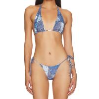 China Bikini Style Blue Color Swimming Suits For Beach For Swimming Sexy Backless In Stock Durable Moisture Permeable for sale