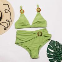 China Beach Swimming Suits Bikini For Women Girls Teens Pure Color Green Fashion Comfortable for sale