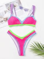China Bikini Swimming Suits For Summer Wear Lightweight Breathable Fabric Pink Color Fashion In Stock for sale