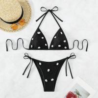 China Swimming Suits Bikini Sexy Halter Nylon Bikini For Women For Girls Black Color Fashion The New Style Waterproof for sale
