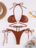 China Ruffles Bikini Swimming Suits For Beach Occasion Red Color Upf50++ The New Style In Stock Comfortable for sale