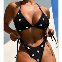 China Swimming Suits Bikini Sexy Halter Nylon Bikini For Women For Girls Black Color Fashion The New Style Waterproof for sale