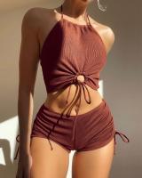 China Solid Green Bikini Swimwear for Women for sale