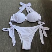 China Red Bandeau Bikini with Ruched Features for Summer for sale