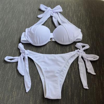 China Red Bandeau Bikini with Ruched Features for Summer for sale