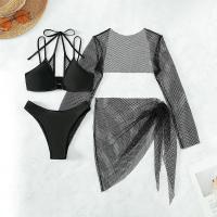 China S-Xl Size High Elasticity Three-Piece-Swimwear With Regular Thickness Pure Color Sexy Swimwear The New Type Backless for sale