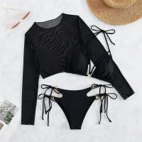China Women's black color Swimming Pool Wear for Occasions for swimming nylon fabric pure color in stock for sale