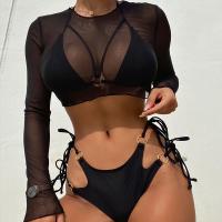 China Women's black color Swimming Pool Wear for Occasions for swimming nylon fabric pure color in stock for sale