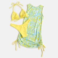 China Women'S Yellow Color Sexy Comfortable Swimwear For Everyday Wear For Swimming Nylon Fabric Comfortable for sale