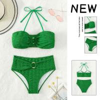 China Green Color Nylon Fabric Swimming Suits Bikini Fashion Comfortable for sale