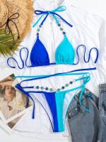 China Strapless Blue color  Swimming Suits Bikini backless fashion the new type comfortable for sale