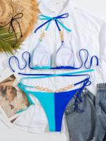 China Strapless Blue color  Swimming Suits Bikini backless fashion the new type comfortable for sale