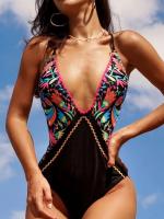 China Ladies One Piece Swimsuit Red Bandeau Bikini Stylish Swimwear for All Occasions for sale
