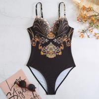 China lady's two-piece swimwear Halter Bikini with Flirty Ruffles for Summer Adventures for sale
