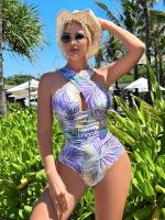China Full Length Ladies One Piece Swimsuit with High Elasticity in Solid Pattern for sale