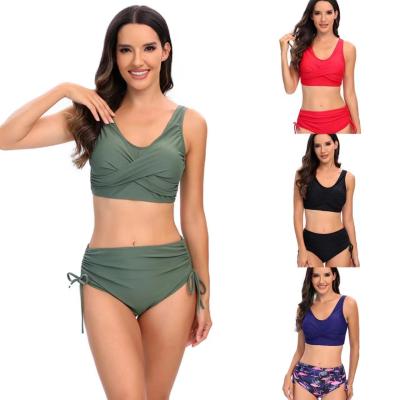 China Ruched Swimsuit In Trendy Striped Pattern Perfect For Beach Getaways Sexy Swimwear For Women Push Up Swimsuit for sale
