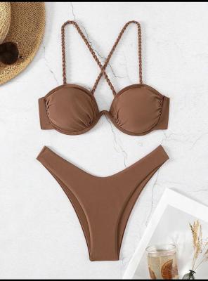 China Stylish Swimming Suits Bikini With Removable Padding For Beach Black Sexy Bikini Womens Underwear Sets for sale