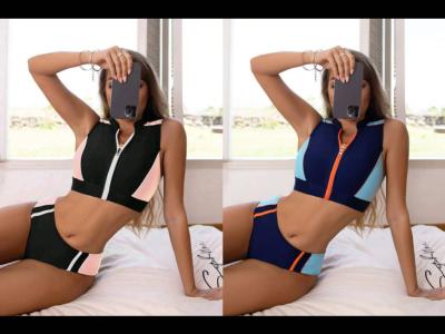 China Hit the Beach in Style with Striped Bandeau Swimming Suits Bikini for sale