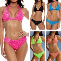 China Solid Bikini Swimming Suits Ruched Design For Youthful for sale