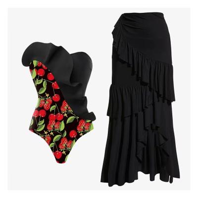 China Regular Three Piece Swimwear with Wire Free Support Type / Green Color for sale