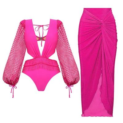 China Summer Three Piece Swimwear with Regular / Wire Free Support Type for sale