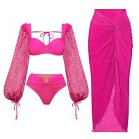 China Wire Free Support Three Piece Swimwear In Regular Nylon Appearance for sale