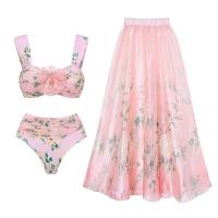 China Summer Bikini Set in Vibrant Colors High Elasticity Wire Free Swimwear for sale