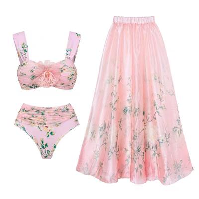 China Summer Bikini Set in Vibrant Colors High Elasticity Wire Free Swimwear for sale