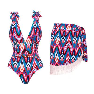 China Swimming Pool Durable Three Piece Swimwear Set Nylon High Elasticity Beach Suit Women for sale