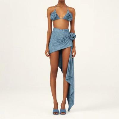 China Waist Nylon Swimwear Set with Adjustable Straps and Retro Vibes for sale