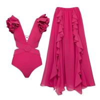 China Vibrant Padded Swimsuit Set Three Nylon Swimwear For Beach And Pool for sale