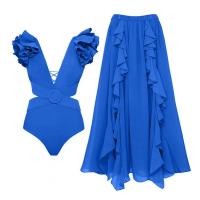 China Vibrant Padded Swimsuit Set Three Nylon Swimwear For Beach And Pool for sale
